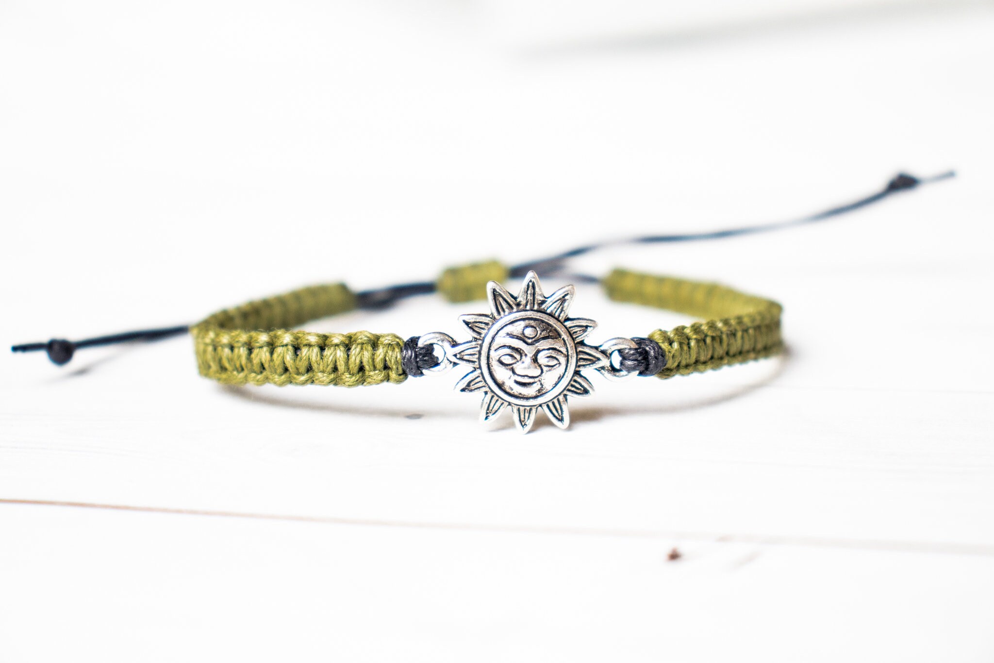 Sun Bracelet Friendship Bracelet Yellow and Black Sun | Etsy