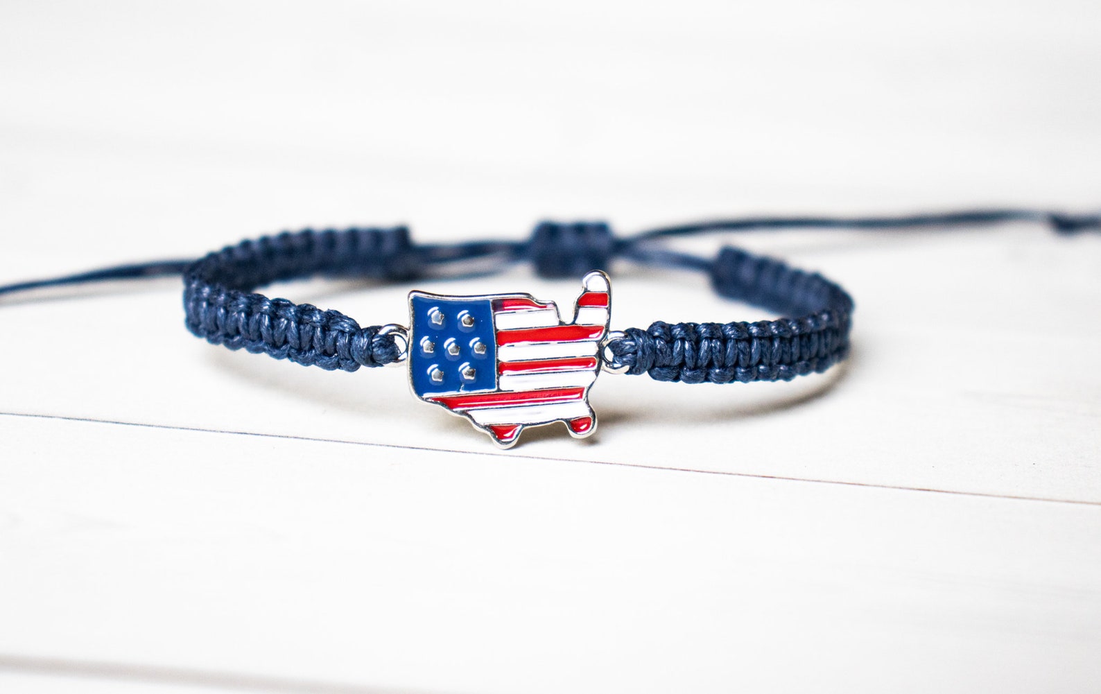 American Flag Bracelet Adjustable Bracelet USA Jewelry USA | Etsy