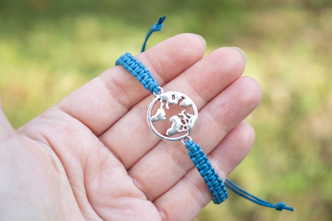World Travel Bracelet World Map Bracelet Earth Bracelet - Etsy UK