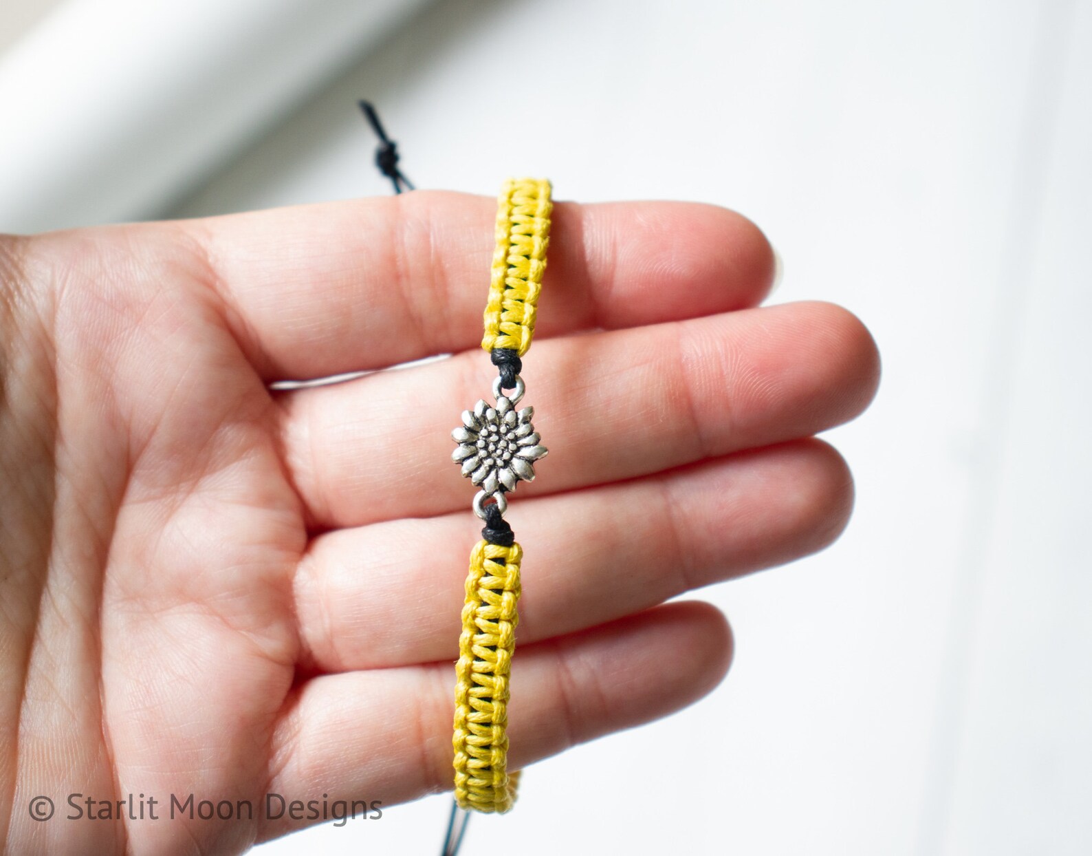 Sunflower Bracelet Friendship Bracelet Yellow and Black - Etsy