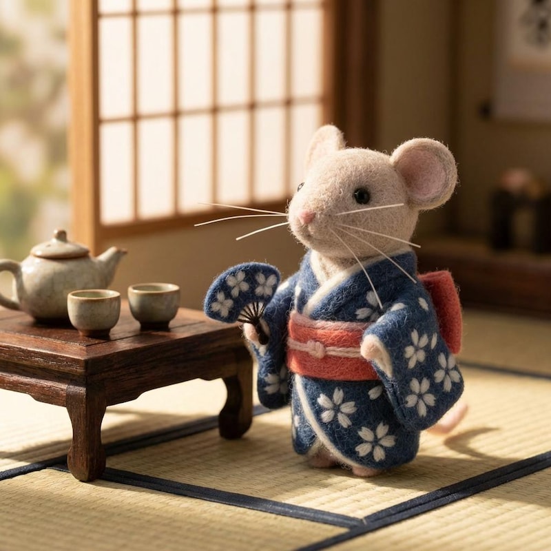 Cotton Mouse Figurine - Etsy