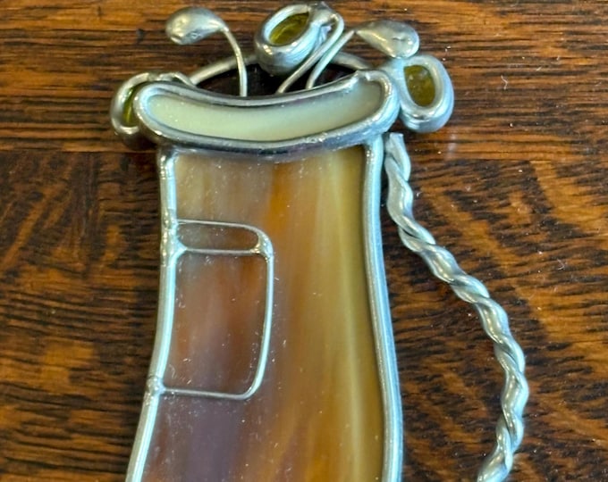 Vintage Golf Bag Suncatcher, Stained Glass, Window Decor ...