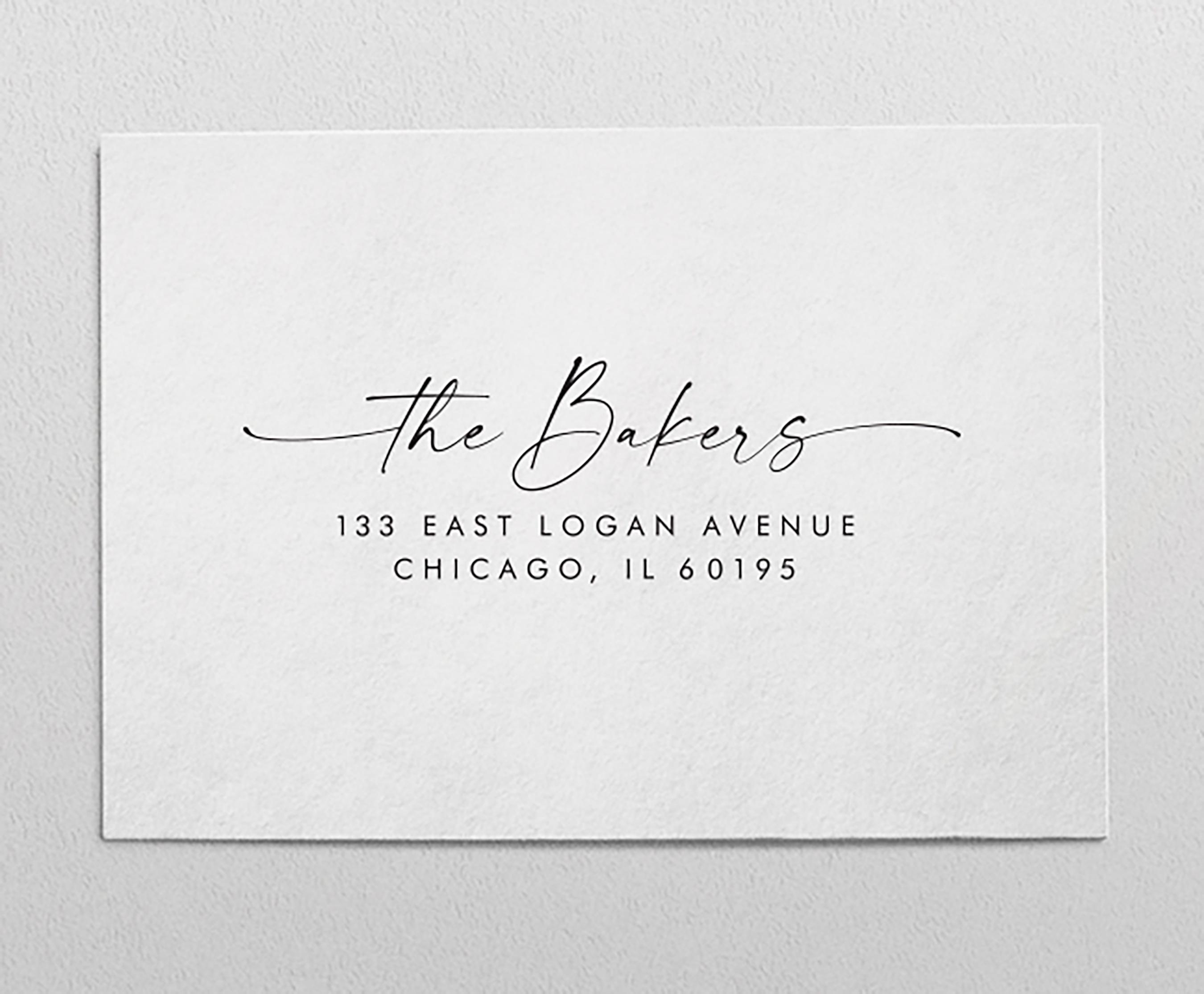 Calligraphy Return Address Stamp: Personalized Self-inking or Wood - Etsy