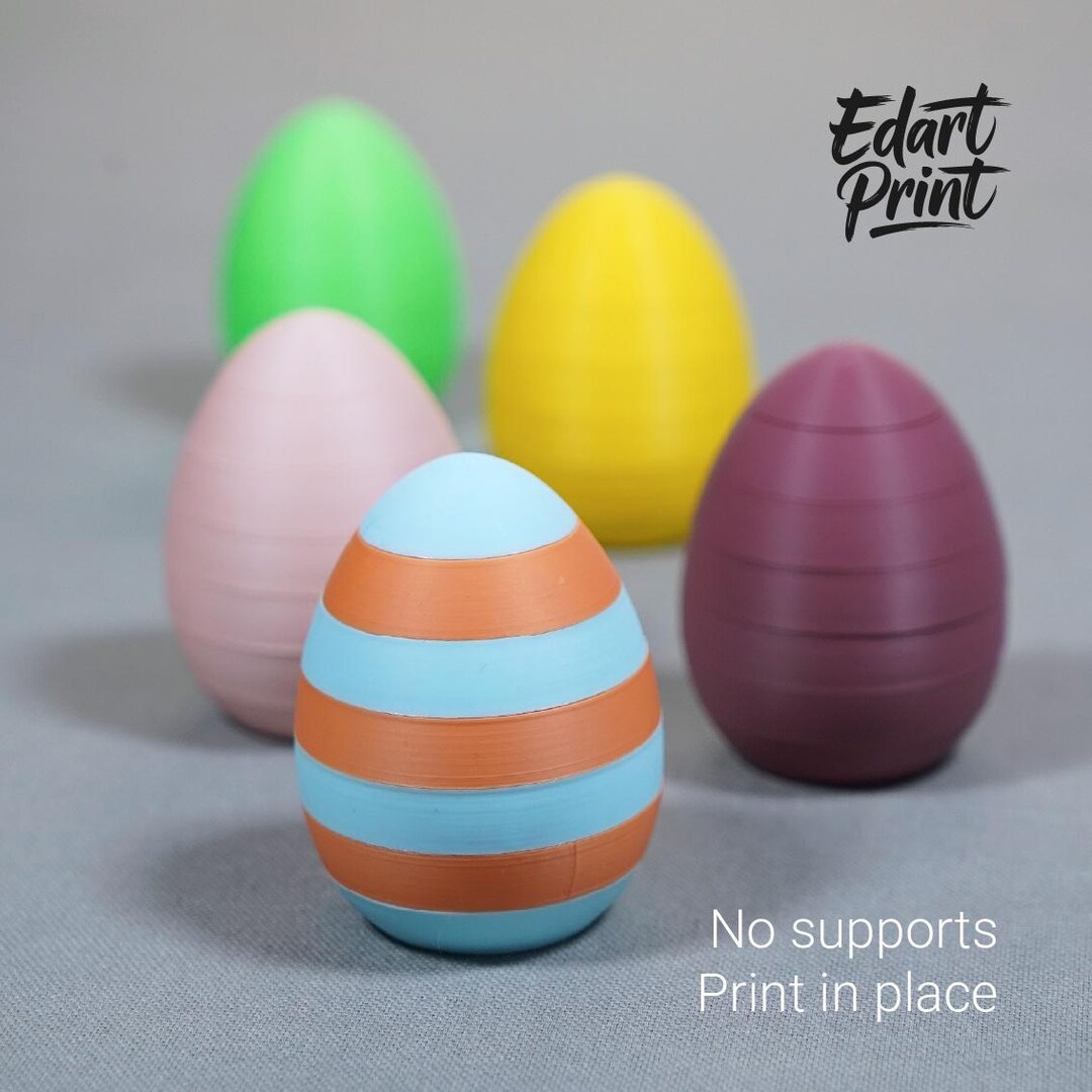 Print-in-place Easter Egg • No Supports • Easy 3D Print • Spinner Toy ...