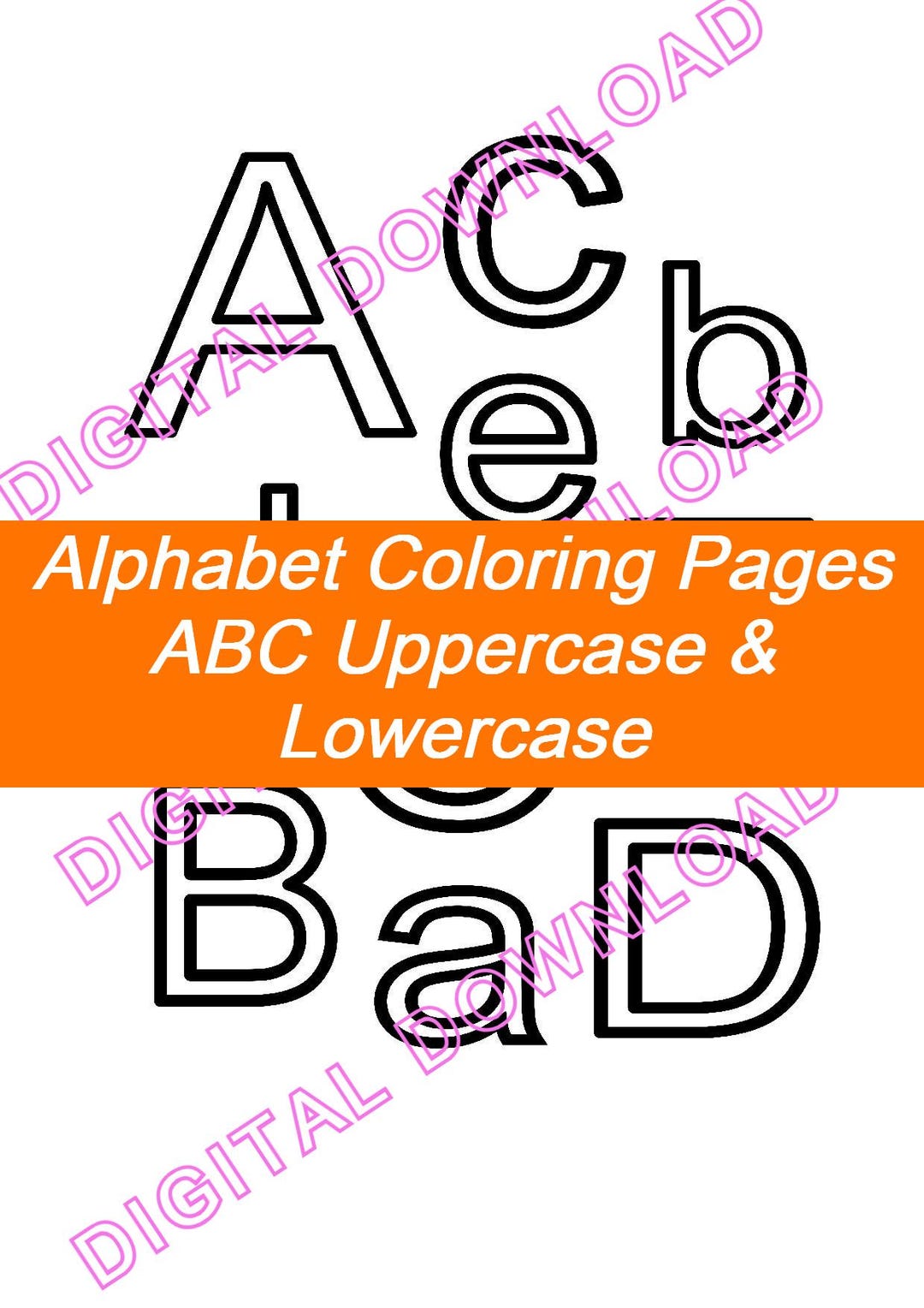 ABC Coloring Pages for Kids | Uppercase & Lowercase (digital Download ...