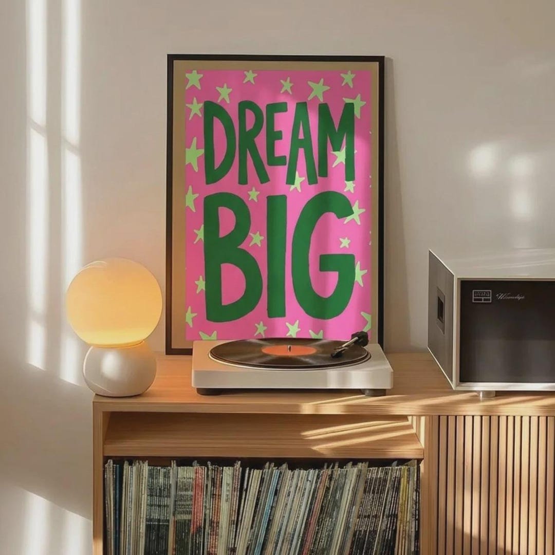 Dream Big Inspirational Quote Printable Colorful Poster Download - Etsy