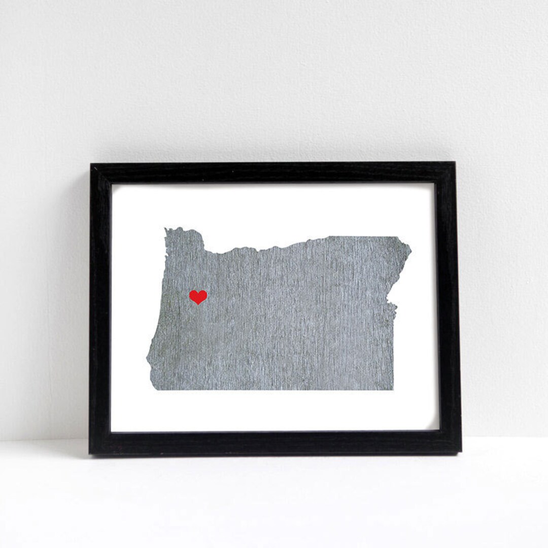 Oregon or ANY STATE Natural Art Print - State Art Print - Home Sweet ...