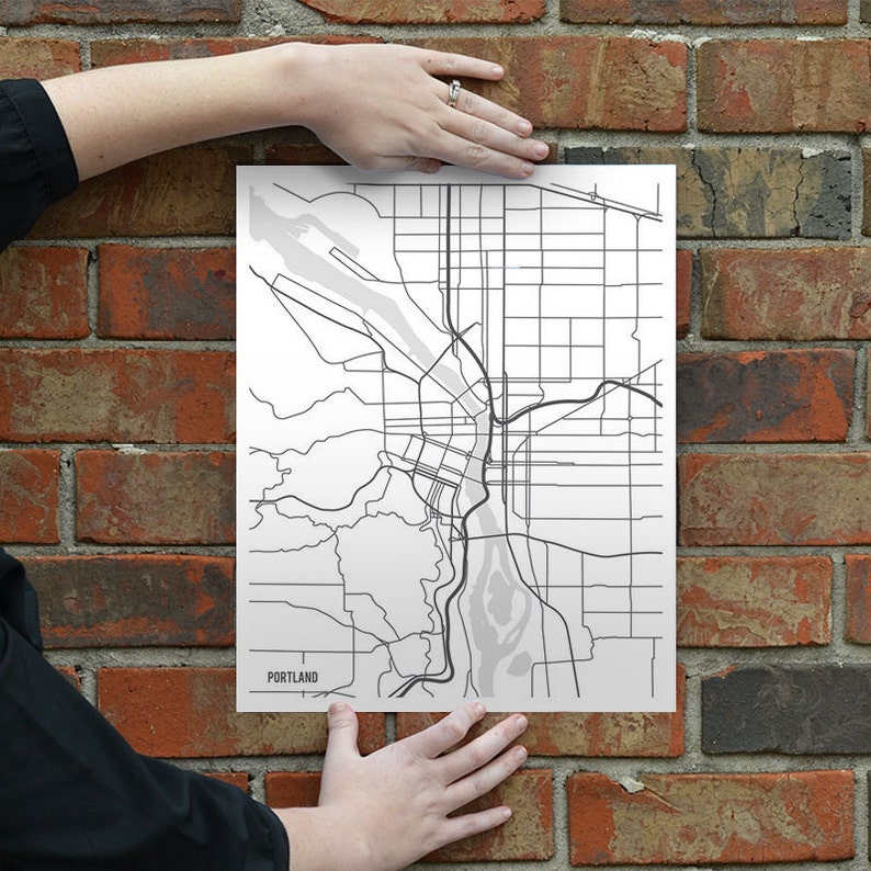 Portland Map Art Print, Portland City, Map of Portland, Art Poster of ...