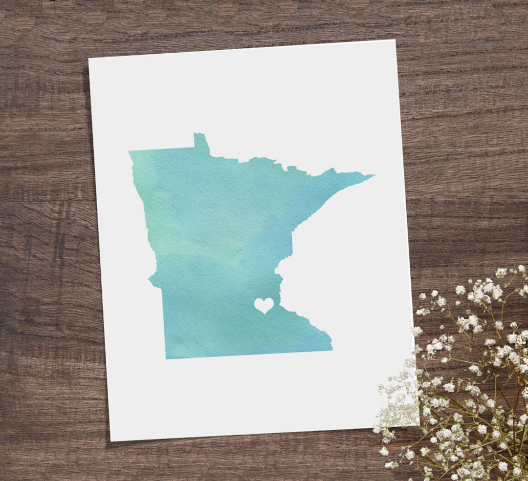 Custom Watercolor State Map Print – Personalized Hometown Gift - Etsy