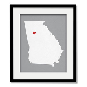 Georgia State Custom Personalized Heart Print I Love the South USA ...