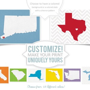 Idaho State Map Custom Personalized Heart Print I Love USA Hometown ...