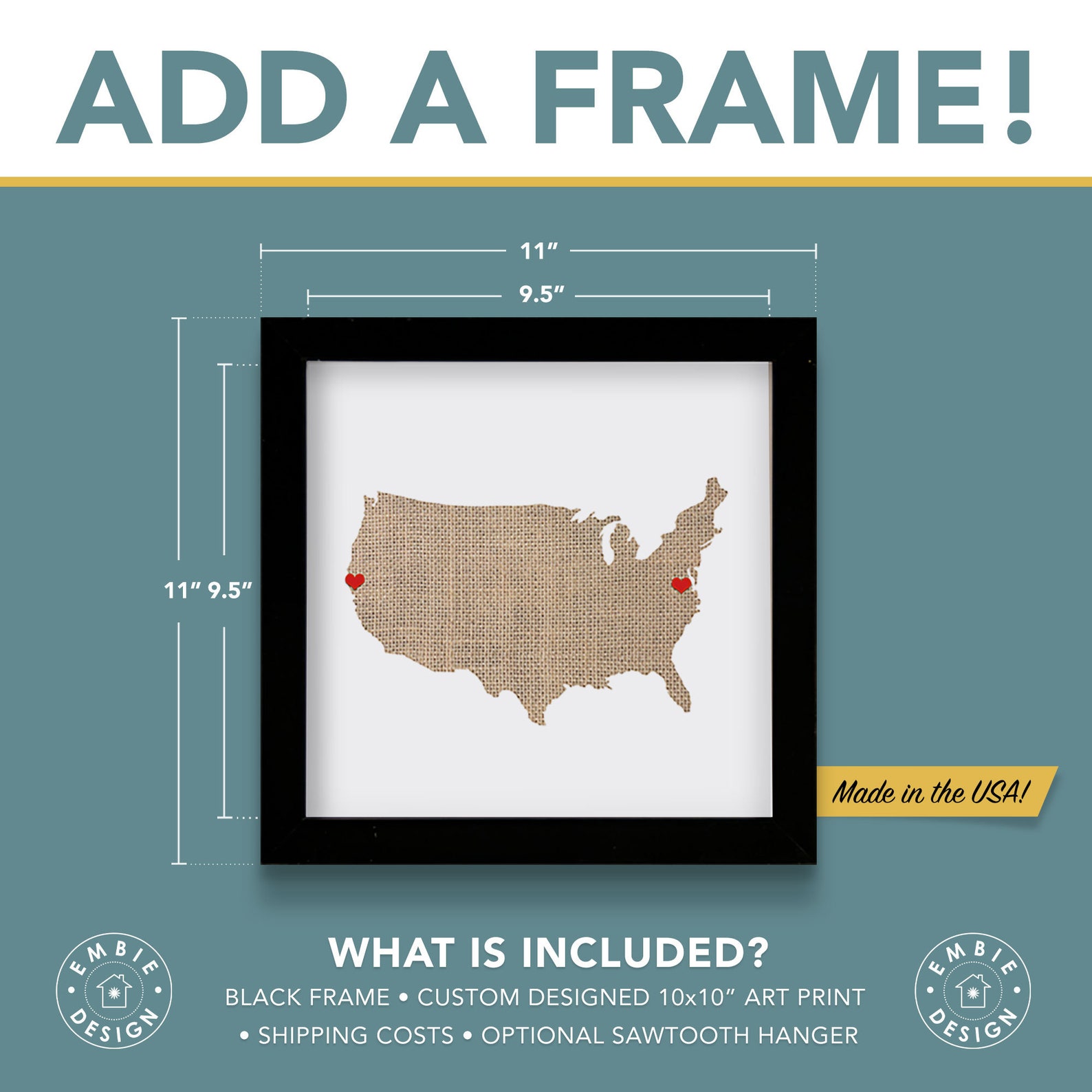 North America or ANY STATE Map Custom Personalized Heart - Etsy