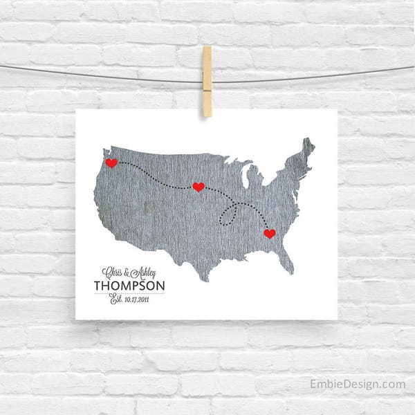 Heart Map Art - Etsy