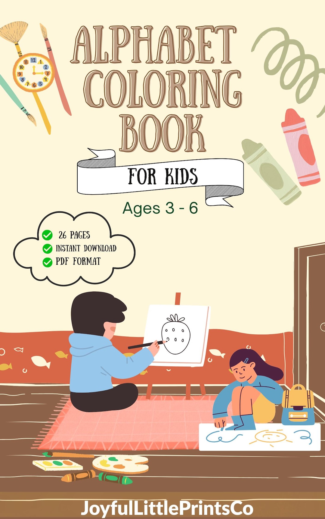 Alphabet Coloring Book | ABC Printable Pages, Ages 3-6 (PDF Download ...