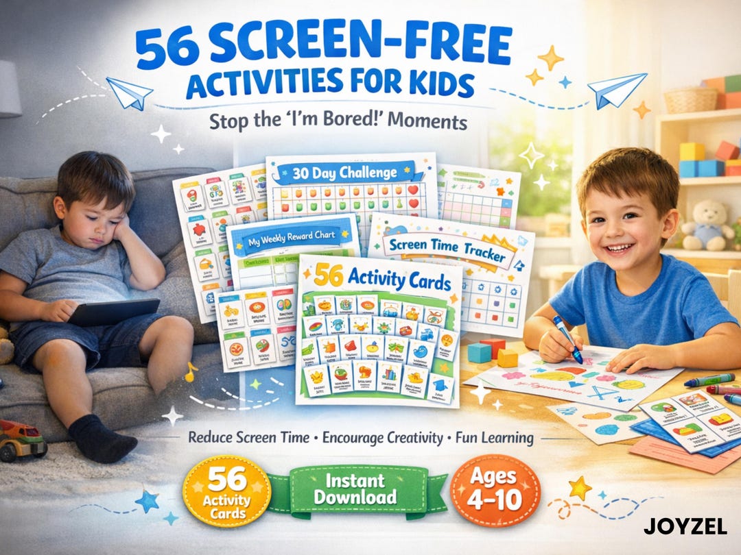 Screen Free Kids Activity Jar Printable | Boredom Buster for Kids 4-10 ...