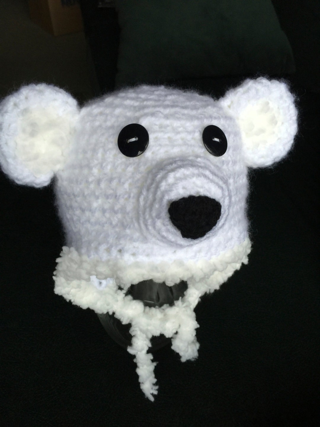 Crocheted Polar Bear Earflap Hat Winter Hats for Kids Animal Winter Hat ...