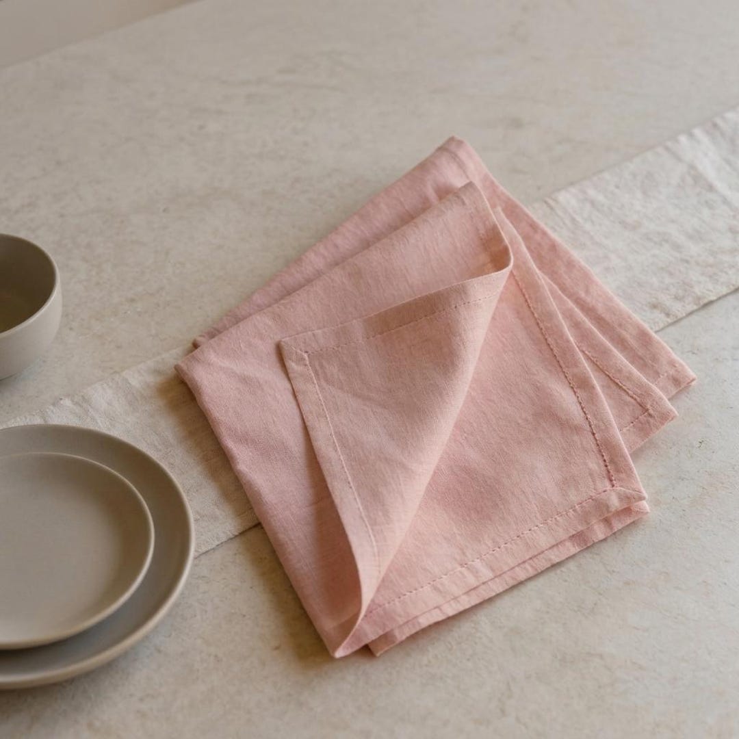 Handmade Linen Napkins for Wedding, Anniversary, Birthday, Custom Size ...