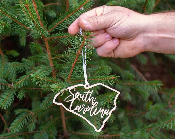 South Carolina Word Art 2-layer Ornament Laser Cut Wood Ornament, South ...