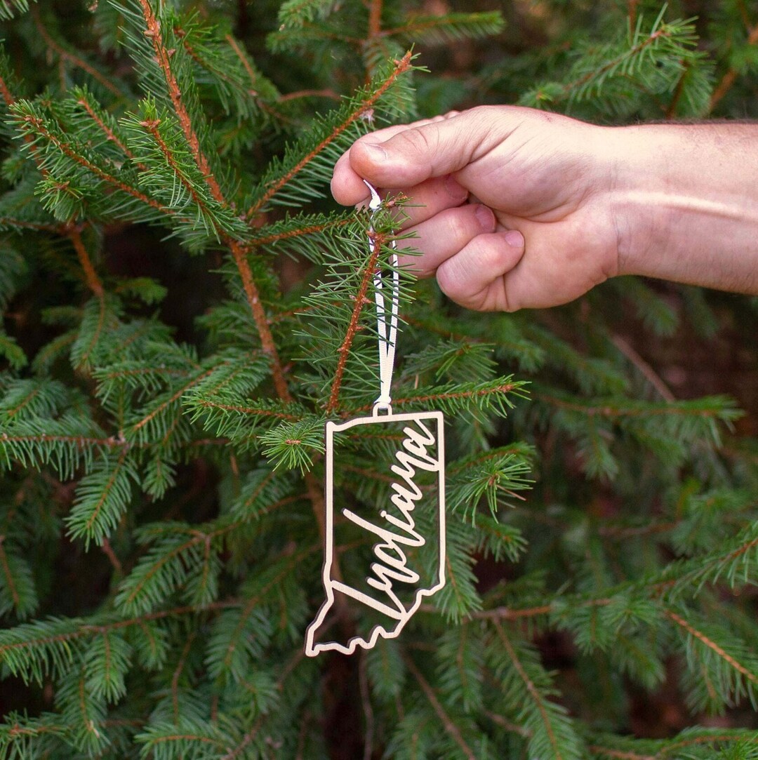 Indiana Christmas Ornament Gifts - IN State Vacation Travel Souvenir - Etsy