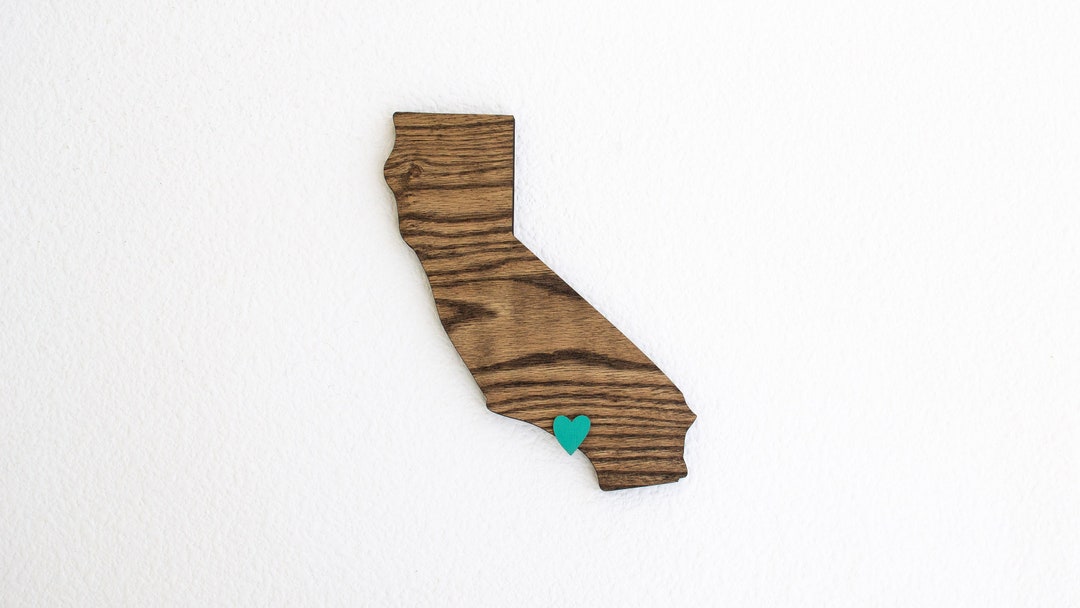 Wooden California State Map Wall Art Decor: CA Cutout Sign Plaque - Etsy