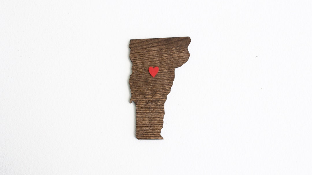Vermont Home Decor Sign Gift - Cutout Wooden State of Vermont Wall Art ...