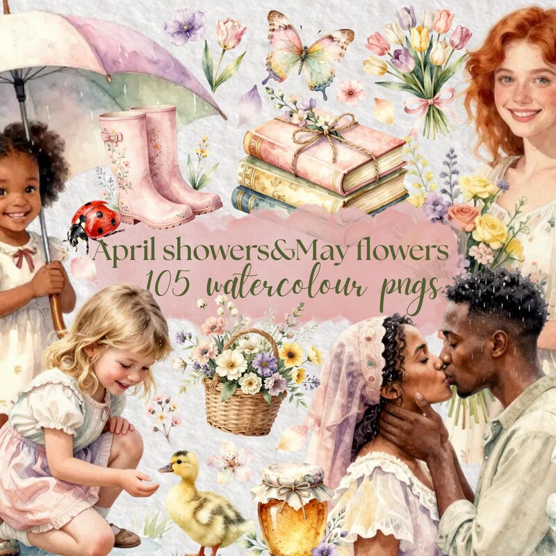 April Shower Clipart - Etsy