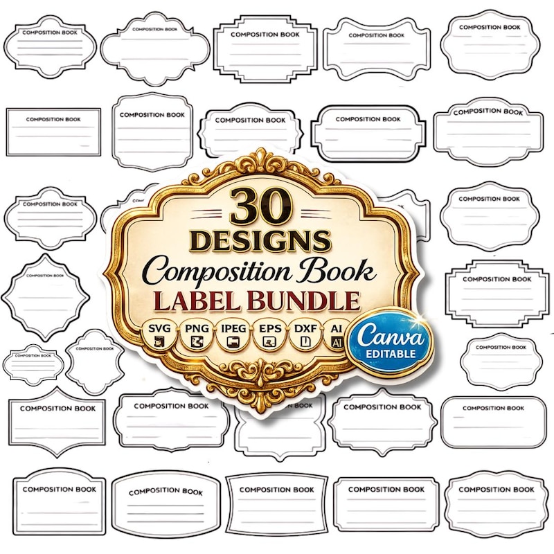 Composition Book Labels - Etsy