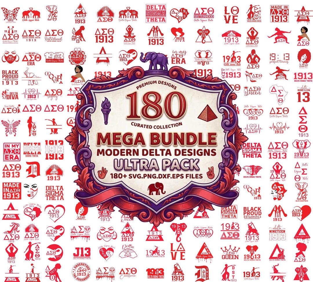 Delta Sigma Theta SVG Bundle, 180 Modern Greek Letter Designs (digital ...