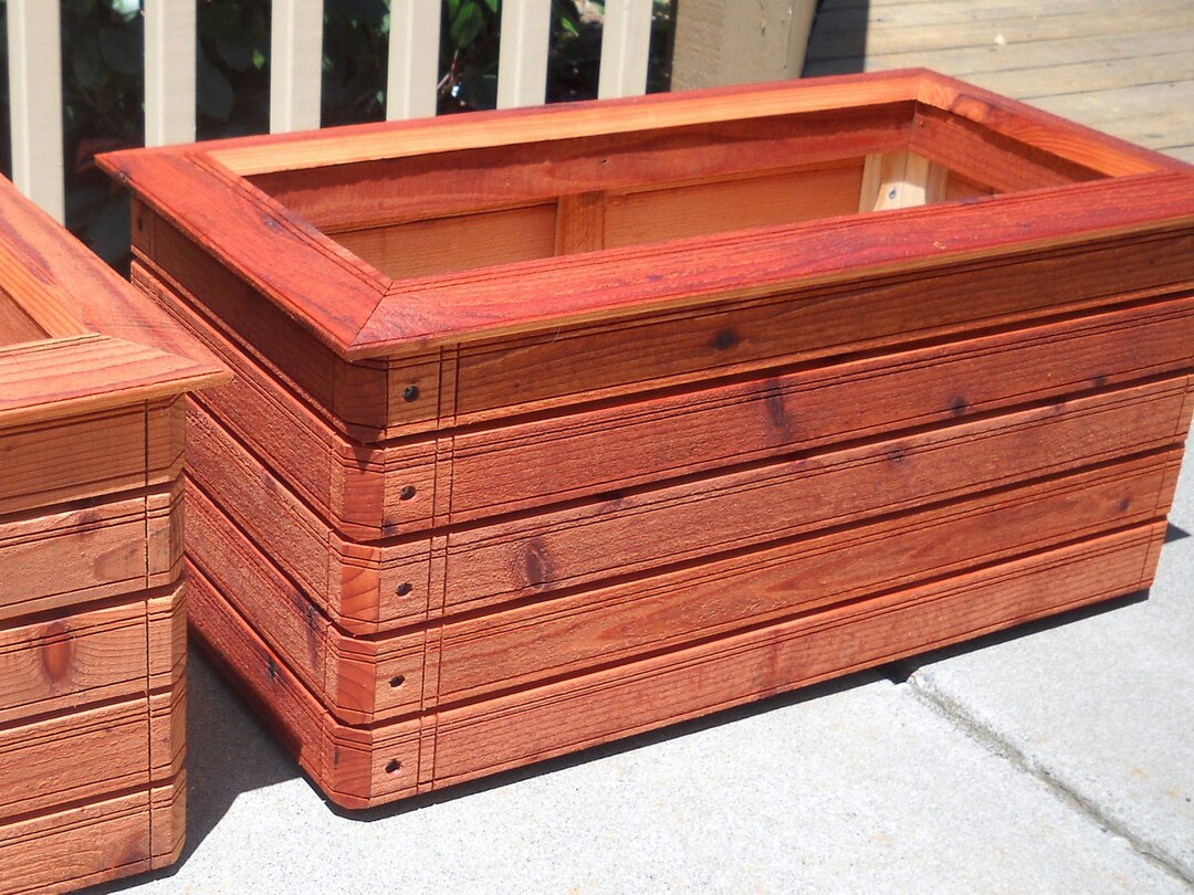 Grady's Favorite - Rectangular Planter Box. Available In: Redwood - Etsy