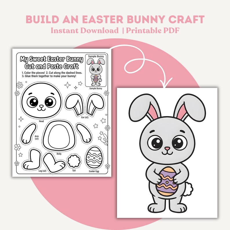 Easter Bunny Craft | Build a Bunny Activity for Kids | Printable ...