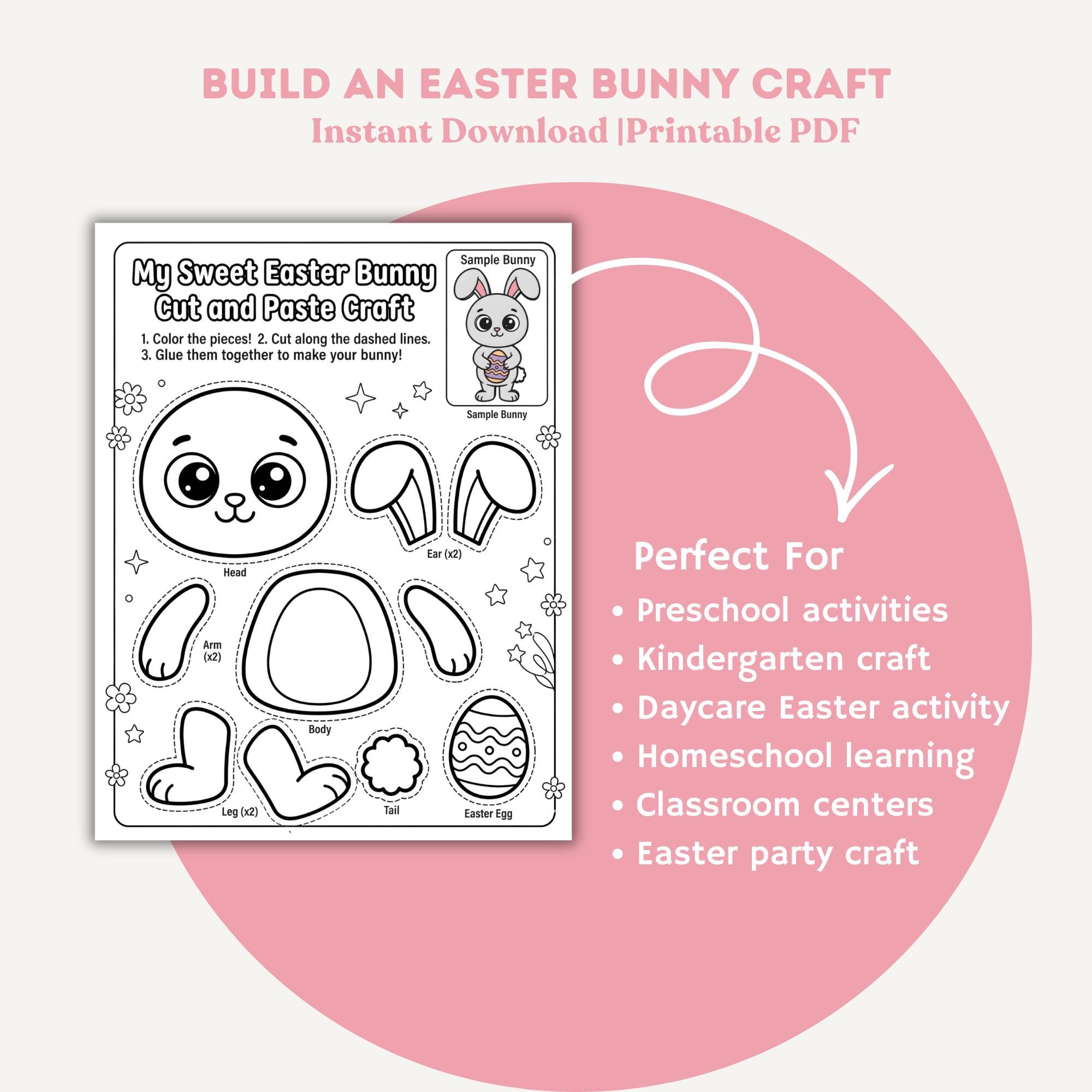 Easter Bunny Craft | Build a Bunny Activity for Kids | Printable ...