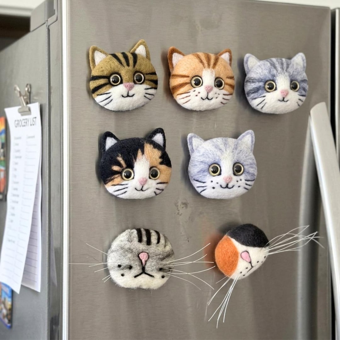 Handmade Wool Cat Whisker Holder Magnetic Fridge Ornament,pet Memorial ...