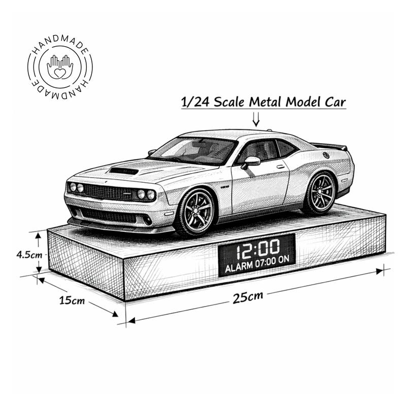 Dodge Challenger SRT8 Car Alarm Clock – Realistic Engine Sound, Man ...