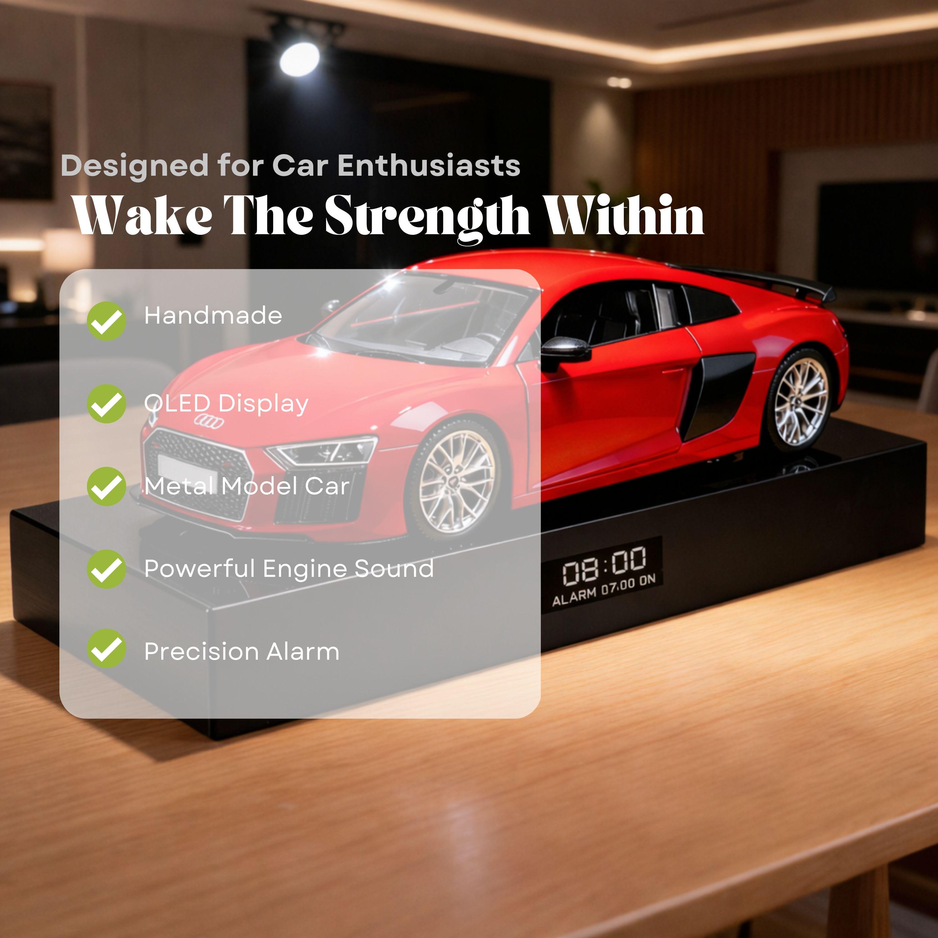 Audi R8 Car Alarm Clock – Engine Sound, Handmade Metal Model, Supercar ...