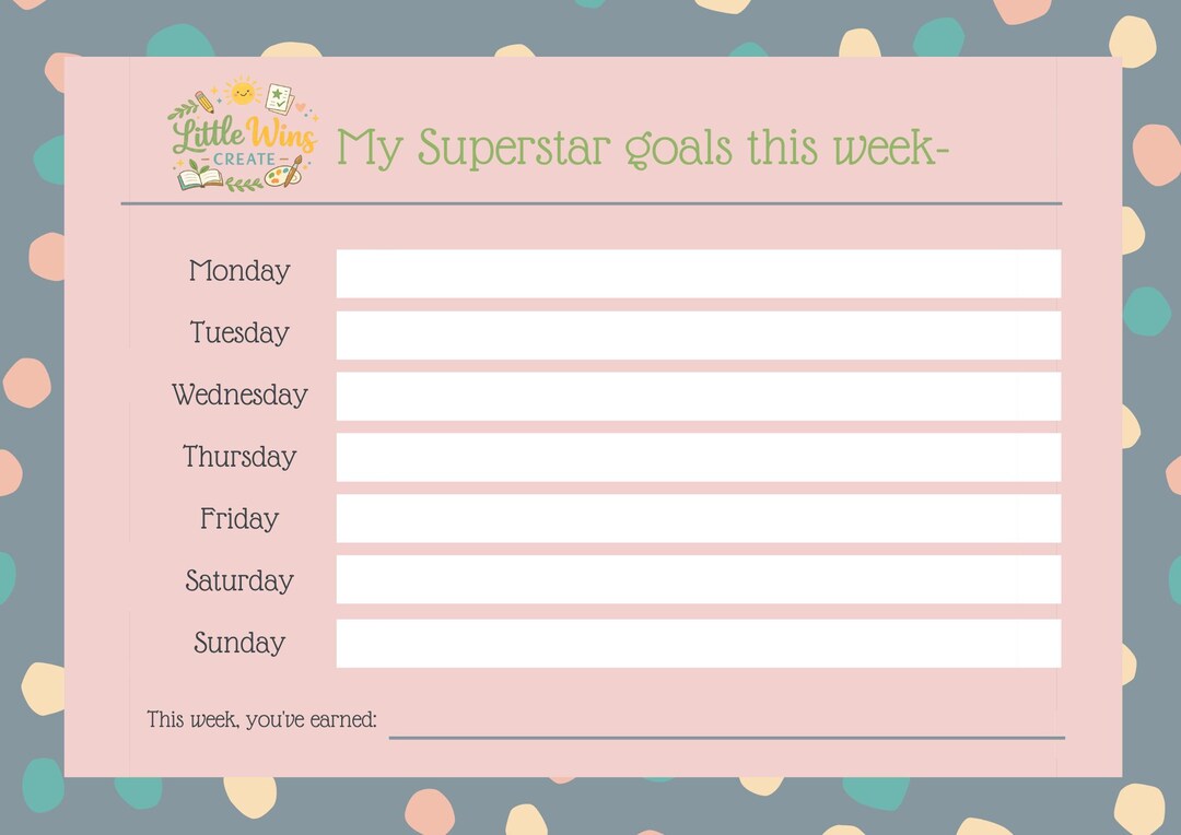 Little Superstar Goals Chart - Etsy