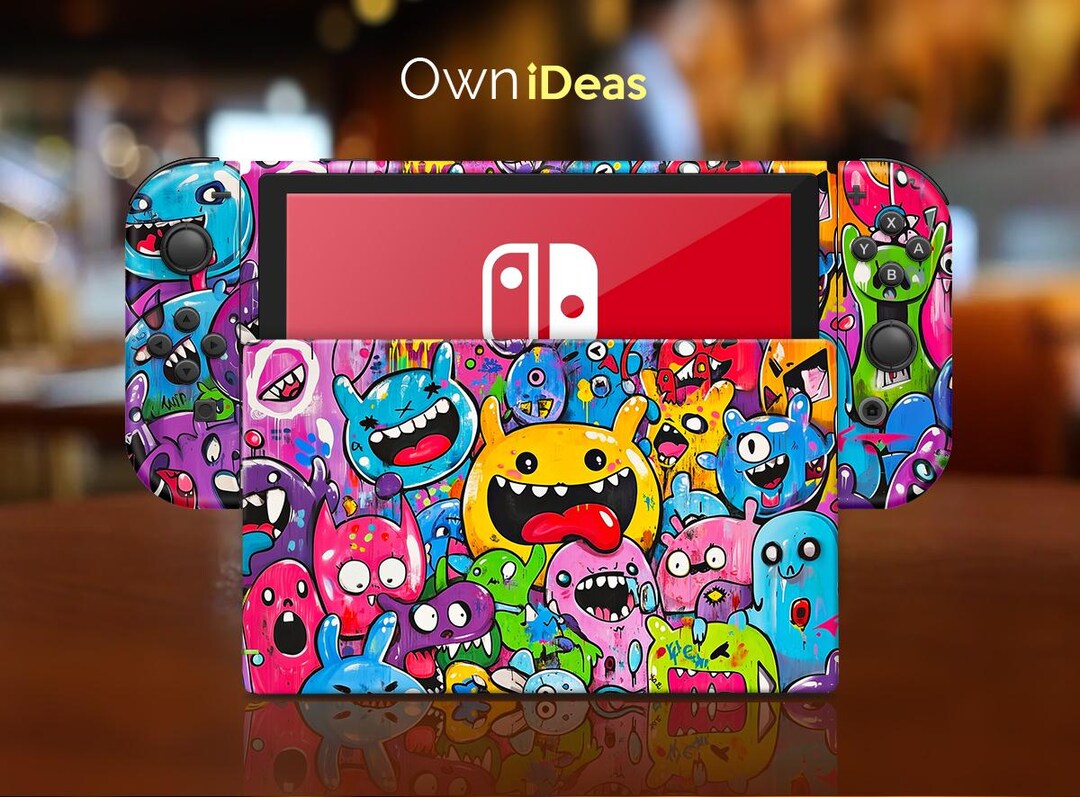 Japanese Nintendo Switch Skin Graffiti Monster Design Customizable ...