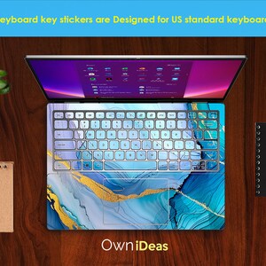 Hp Probook Laptop Sticker Blue Marble Texture Personalized Gift ...
