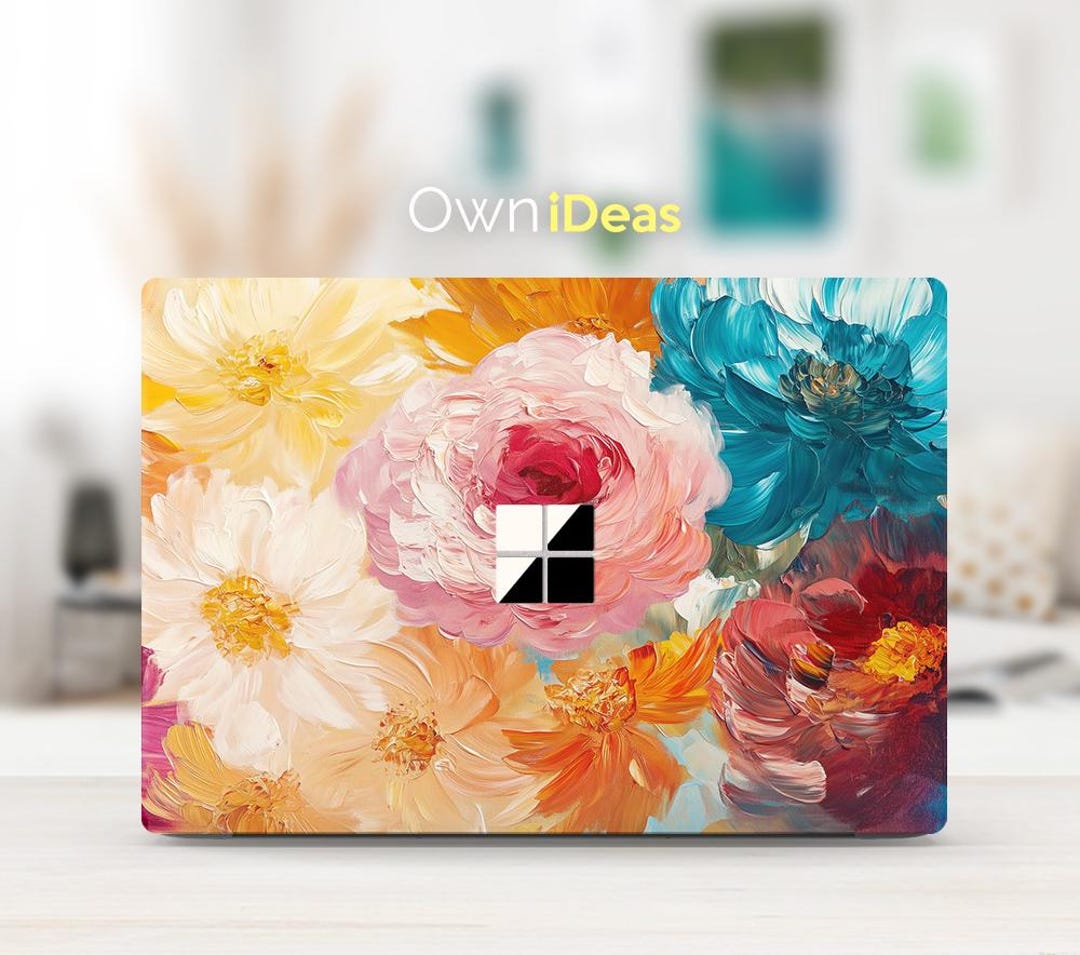 Surface Laptop 2 15 Laptop Sticker Colorful Oil Painting Flower Design ...
