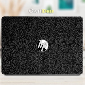 HP Laptop Skin Leather Black Solid Color Personalized Individualized ...