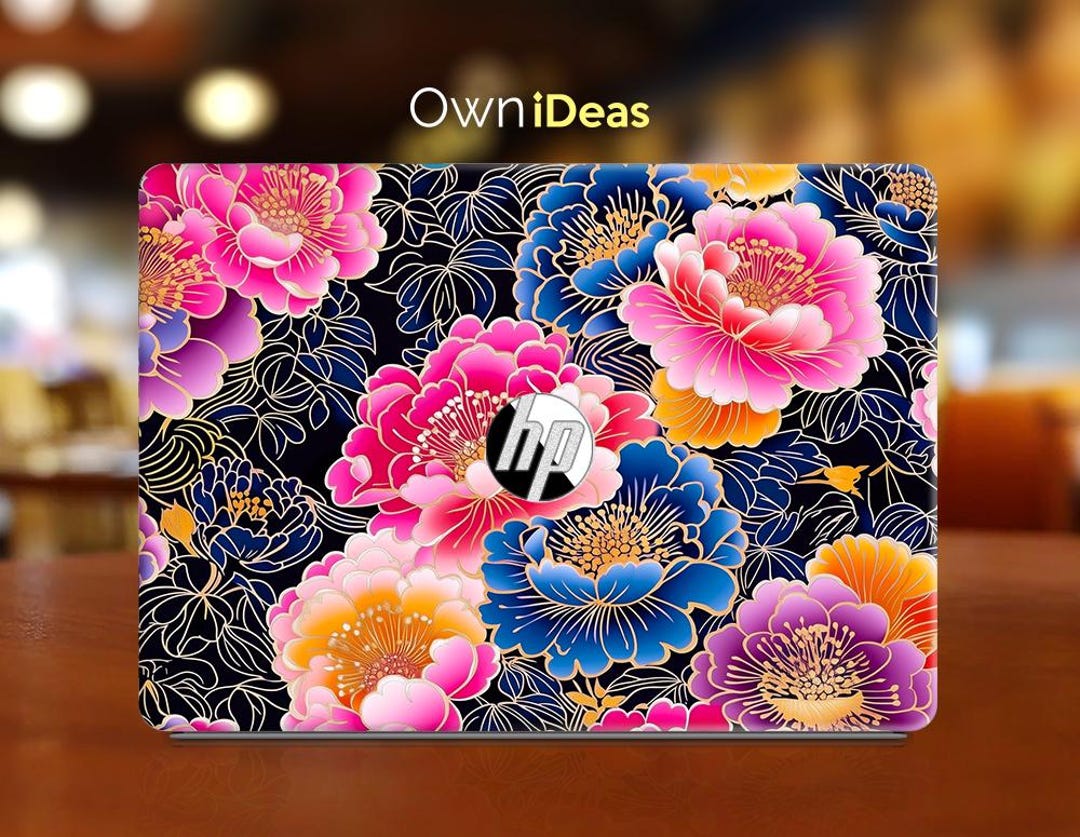 Hp Laptop Skin Colorful Large Flower Design Personalized Gift Vinyl ...