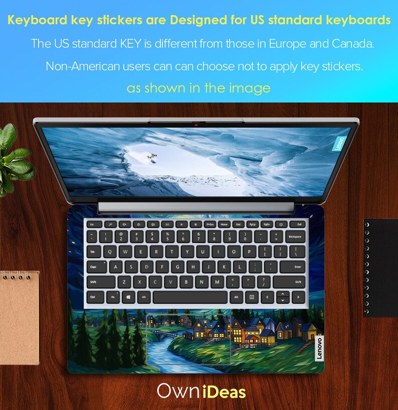 Lenovo Laptop Skin Oil Painting Village Design Personalized ...
