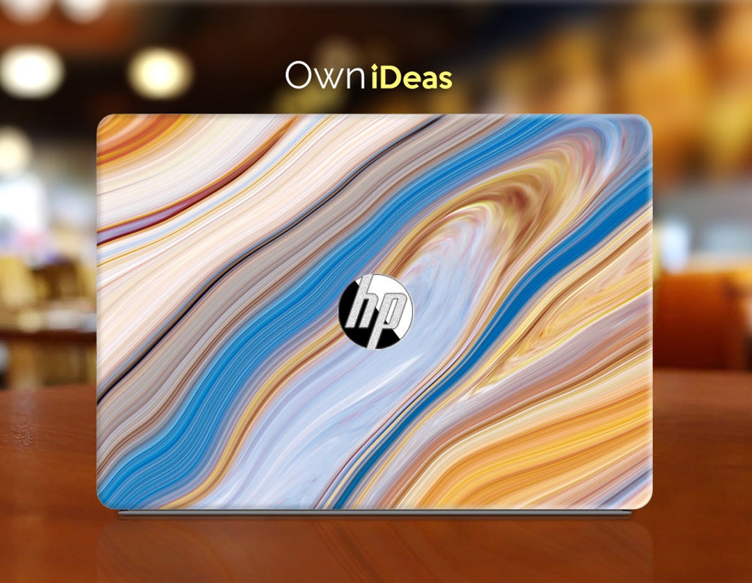 Full Body Laptop Hp Skins Blue,marble Texture,personalized Gift,fits ...