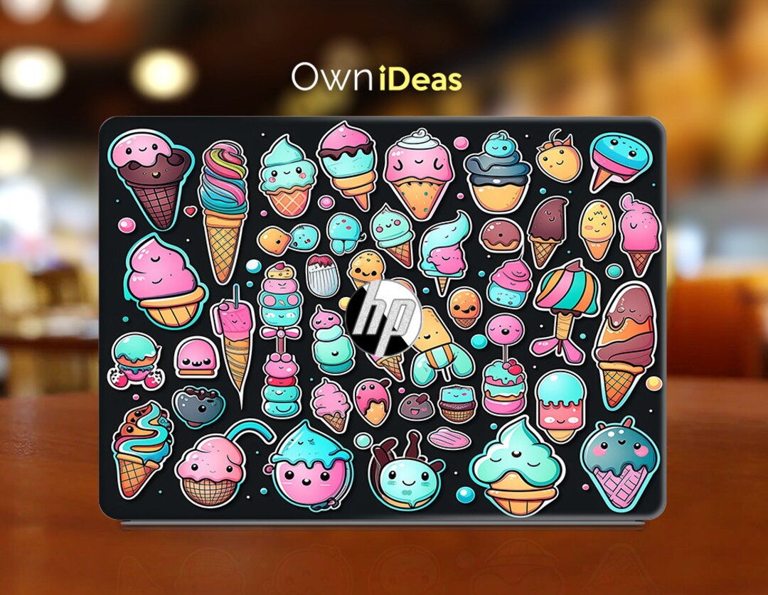 Hp Envy Skin Colorful Cute Ice Cream Patterns Design Personalized Art ...