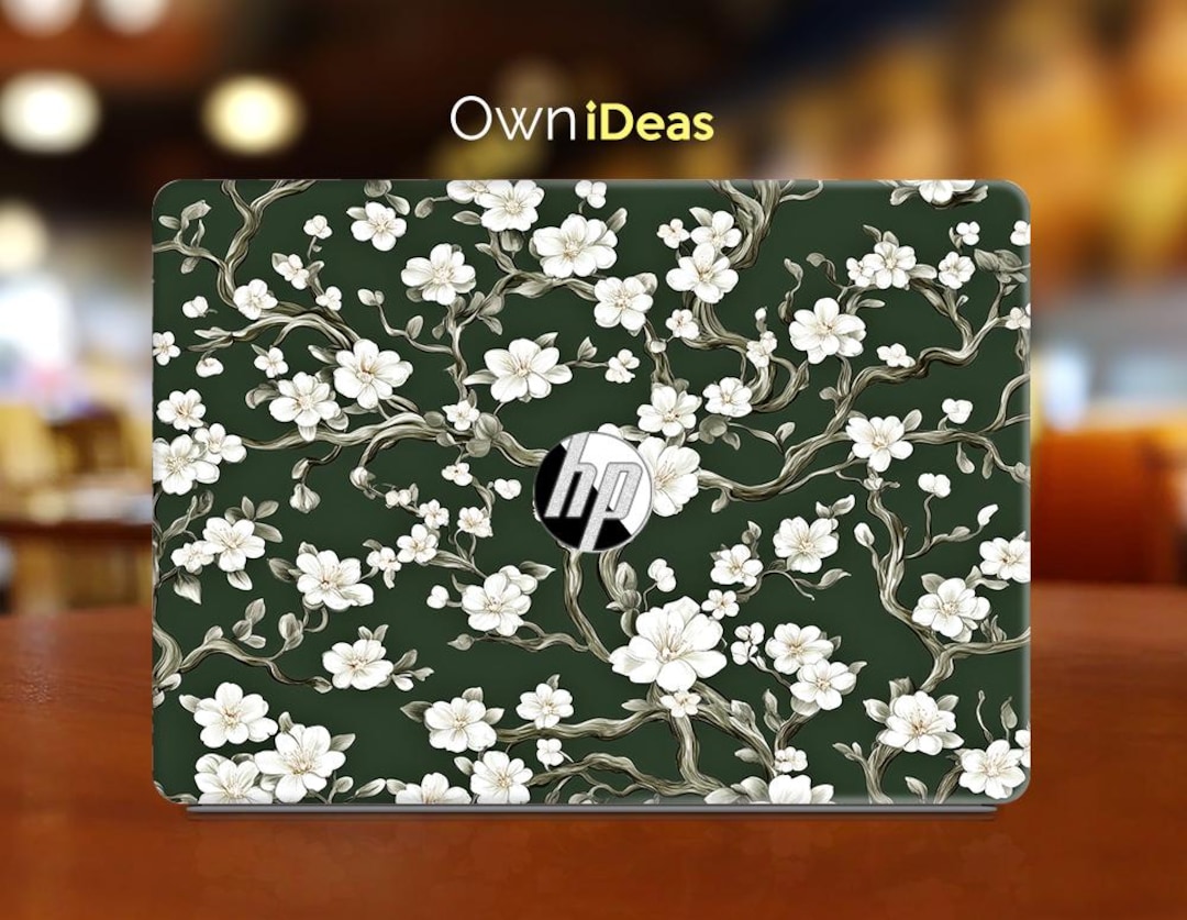 Hp Probook 450 Laptop Decal White Small Flowers Pattern Personalized ...
