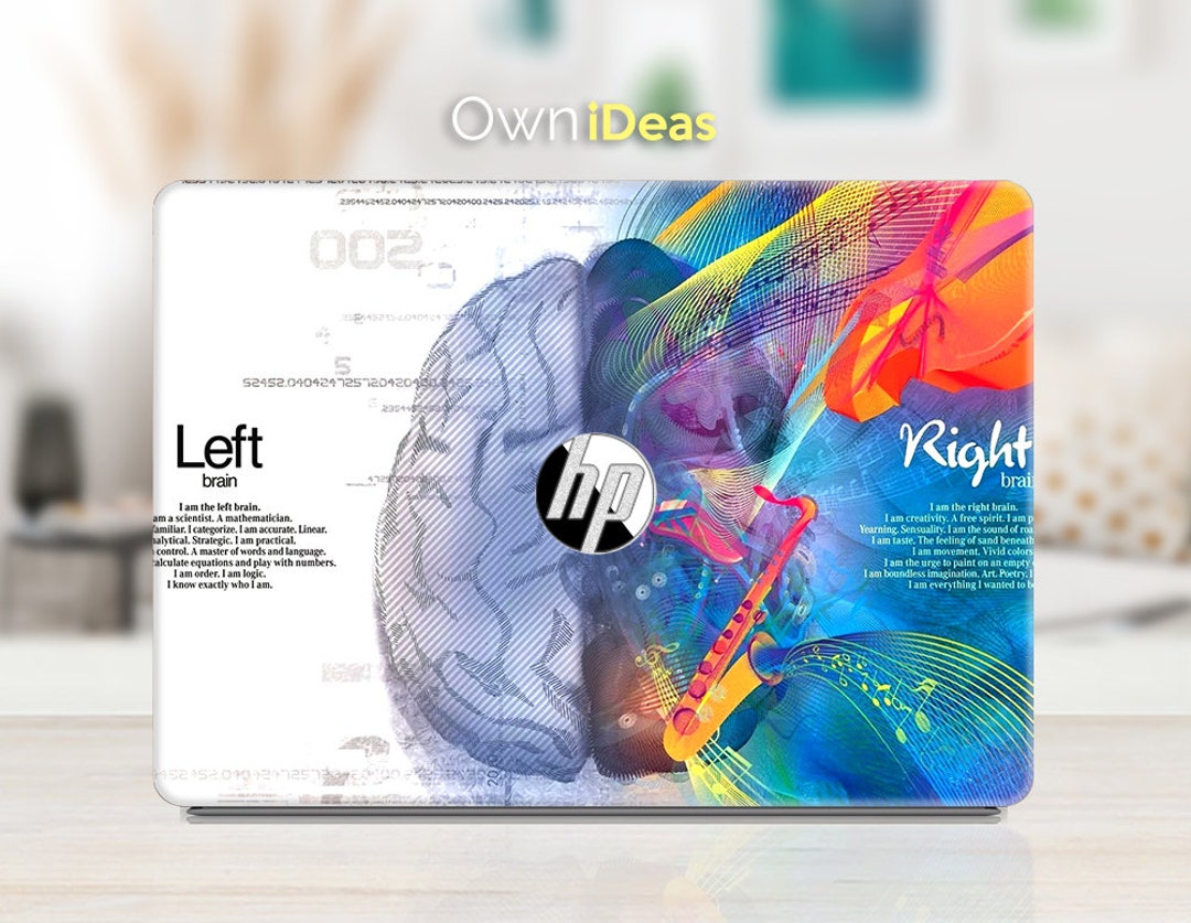 Hp Elitebook Laptop Skin Left Right Brain Design Personalized Gift Fits Hp Spectre Envy Pavilion ...