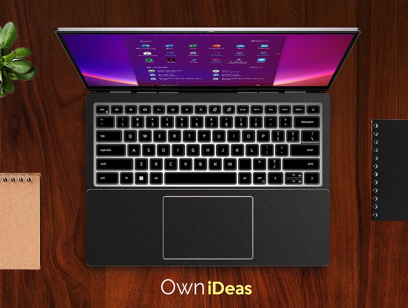 Dell Laptop Xps Skin Matt Black Color Personalized Decal Customizable ...