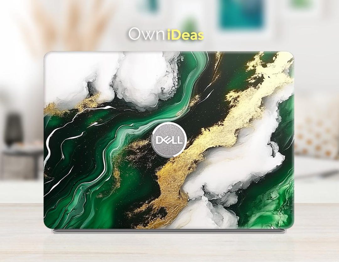 Dell Latitude 5320 Laptop Sticker Dark Green Marble Texture Customized ...