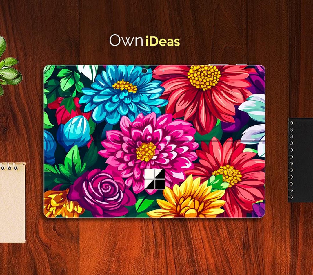 Surface Pro Skin Colorful Large Flower Pattern Customized Personalized ...