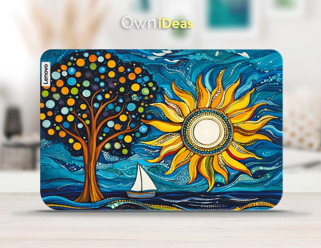 Lenovo Laptop Skin Oil Painting Sun Pattern Vinyl Sticker Personalized ...