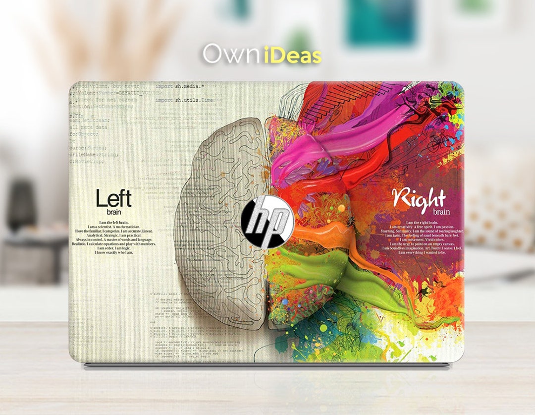 Hp Laptop Skin Left and Right Brain Retro Design Handmade Decal ...